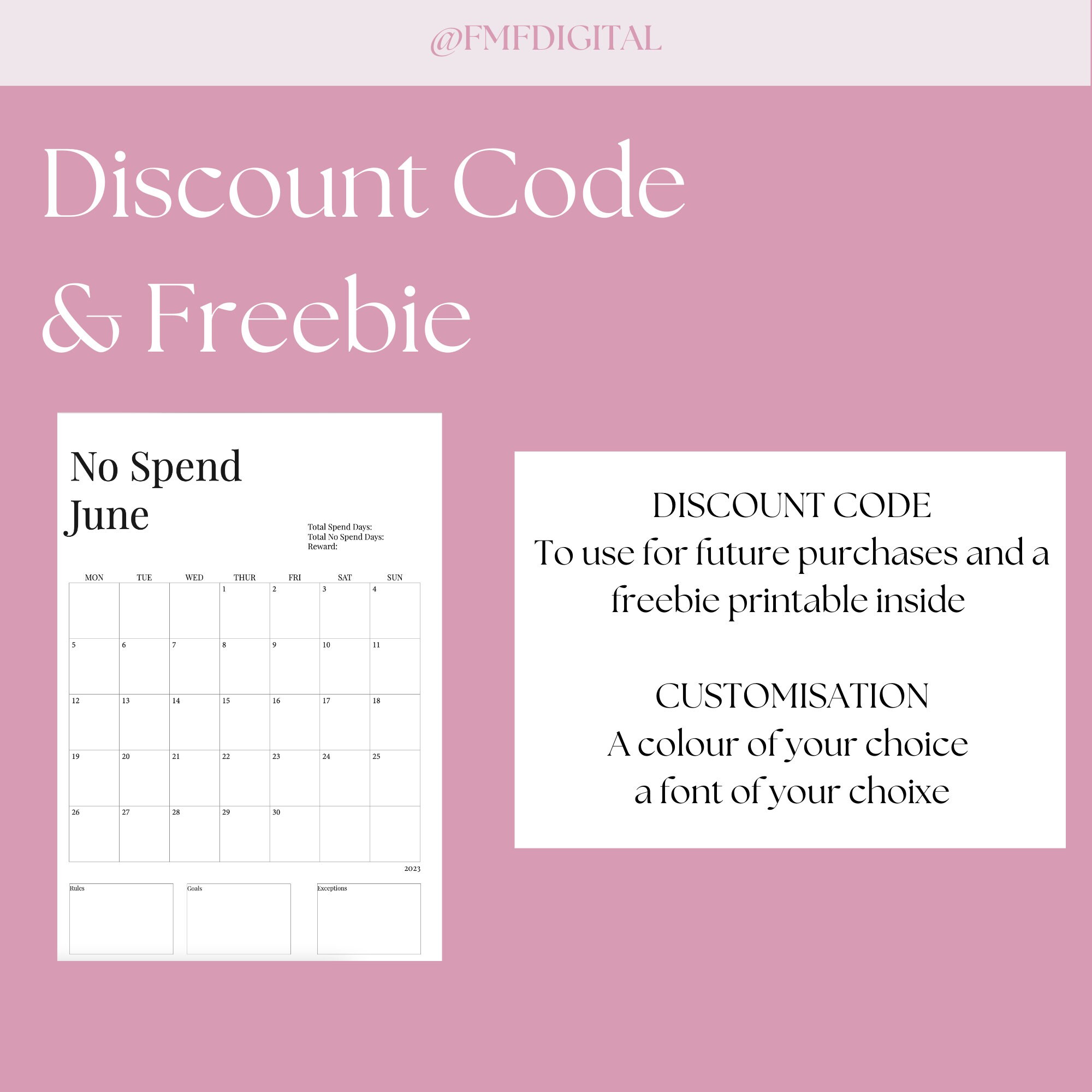 No Spend Challenge Tracker - Etsy