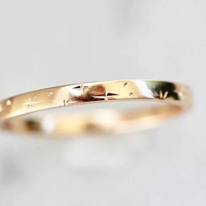 Orion Star Constellation Ring in 14k Solid Gold, Celestial Star ...