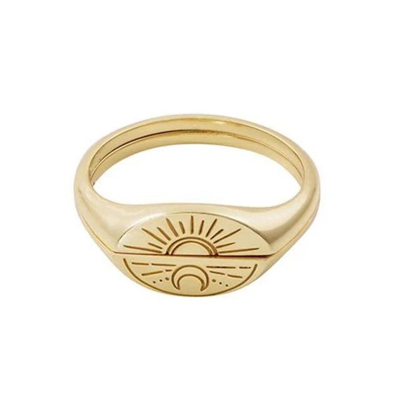 Sunset Sunrise Ring in 14k Gold, Dazzling Design for Nature Lovers ...