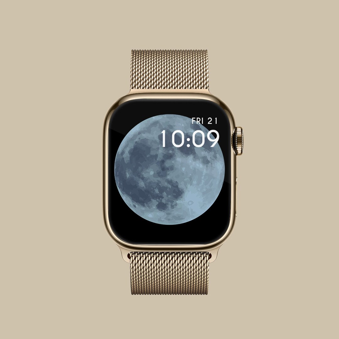 Apple Watch Wallpaper Moon, Illustration Moon Apple Watch Face Moon ...