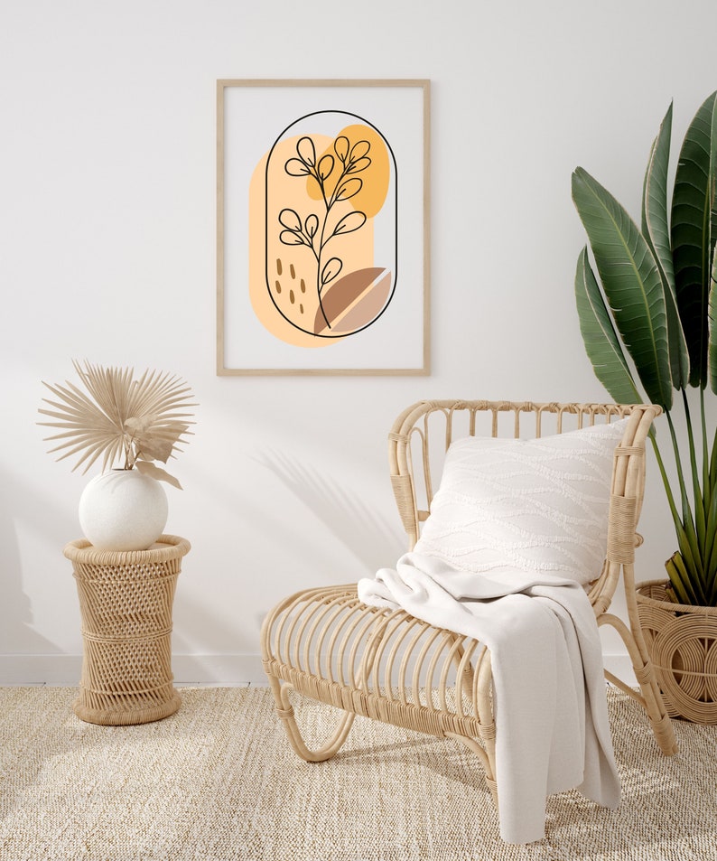 Boho Aesthetic Bundle Svg Minimalism Blob Flower Boho Hand Drawn Wall ...