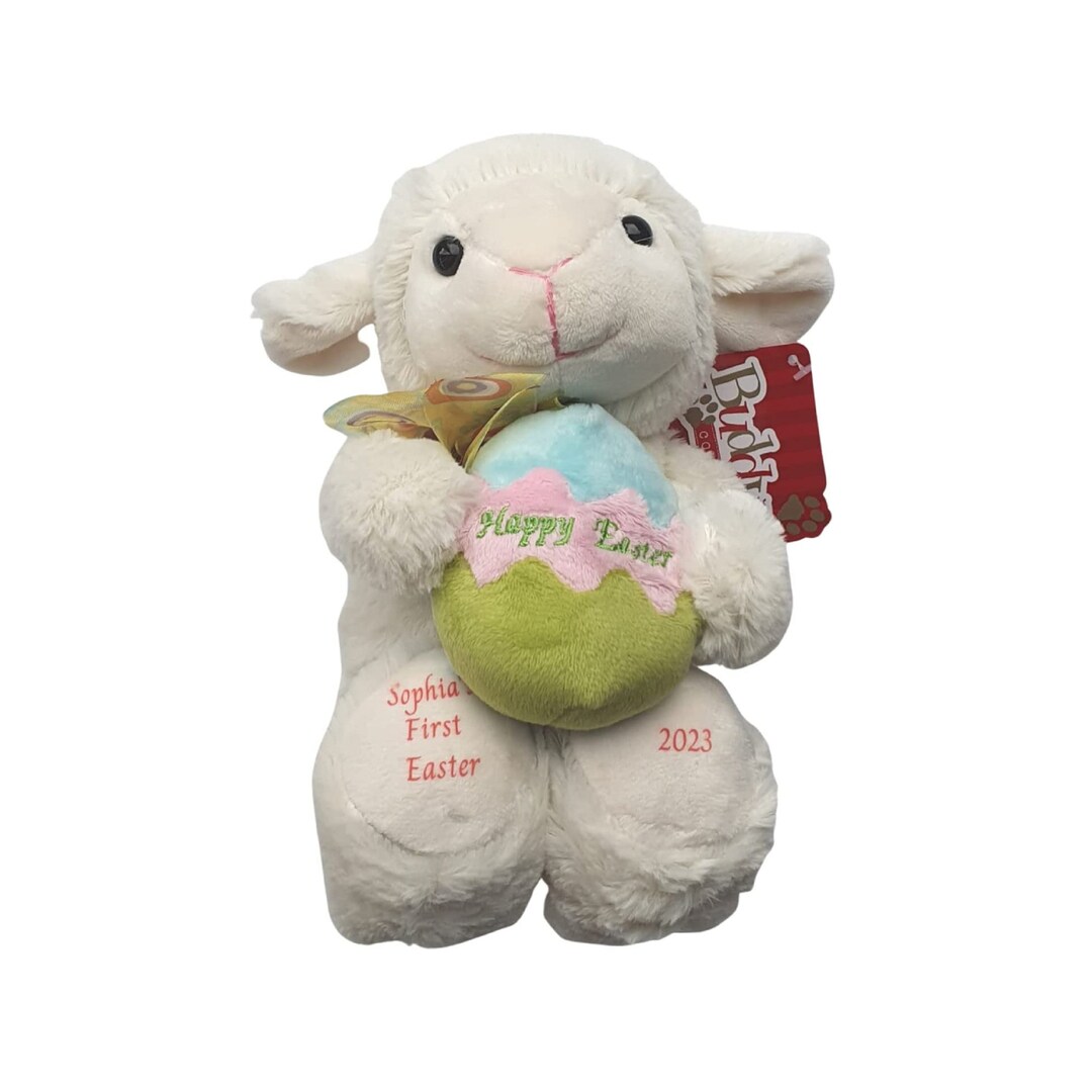 Personalised Happy Easter Lamb Plush Toy - Etsy UK