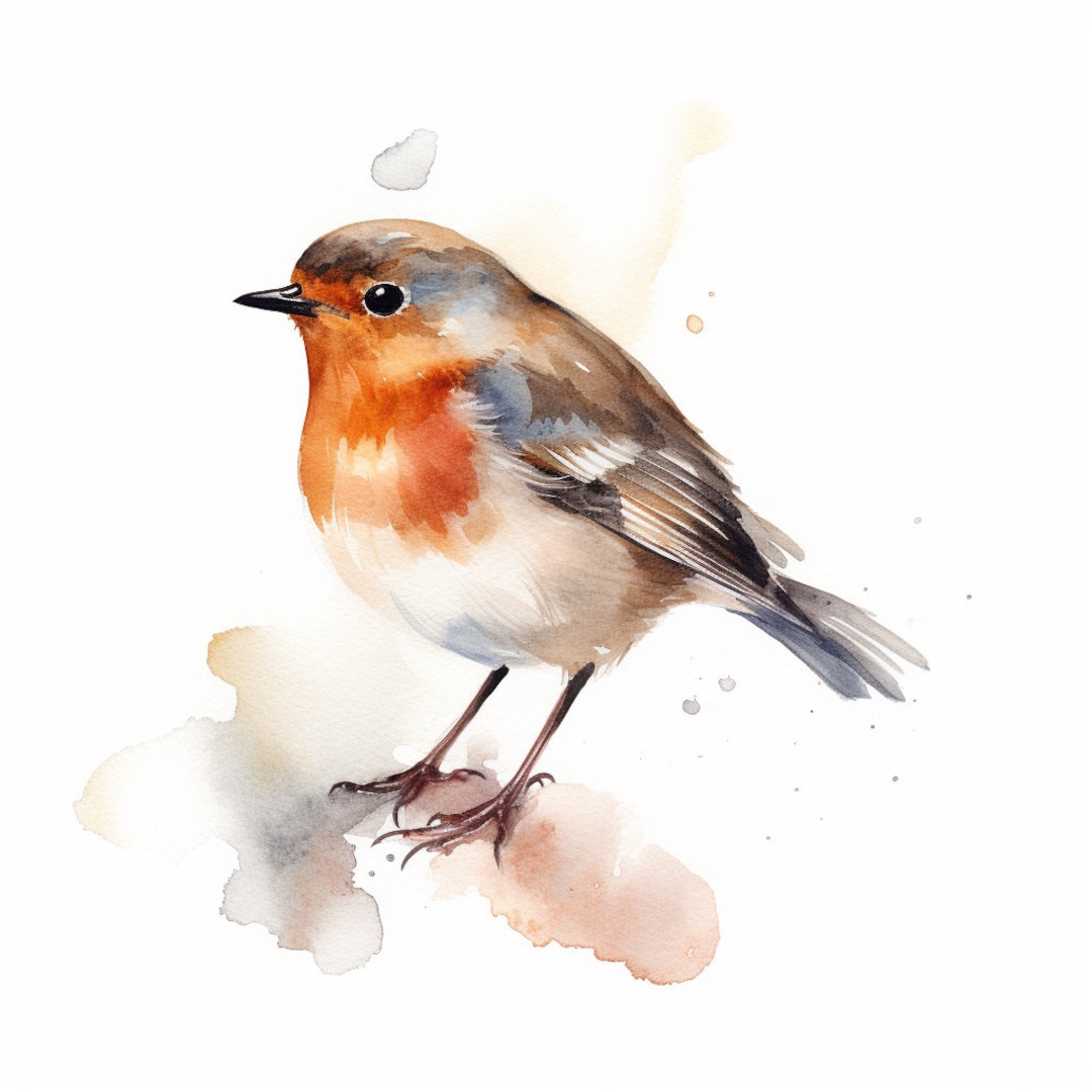 Robin Watercolor Wall Art Wall Decor Print Digital - Etsy