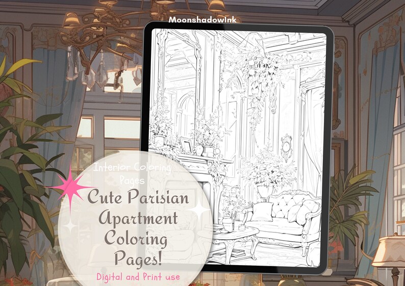 16 Interior Room Coloring Pages, Cute Apartment Coloring Pages, Cozy ...