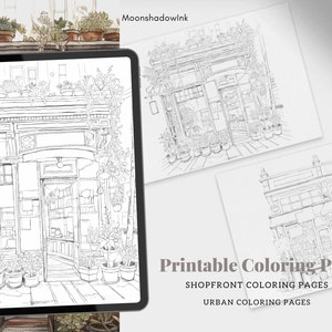 2 Storefront Coloring Pages, Shop Front Coloring Pages, Urban Coloring ...