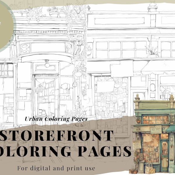 Storefront Coloring Page - Etsy