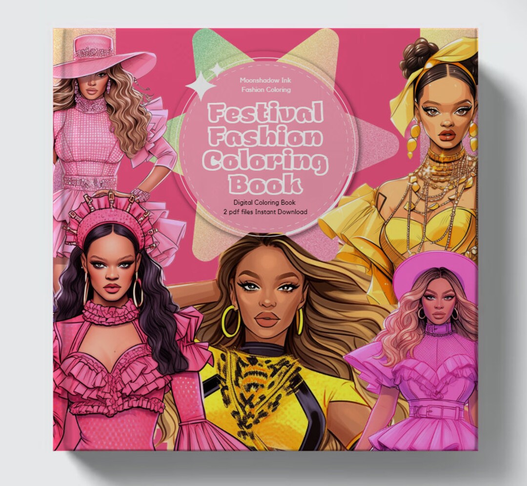 PDF, Fashion Coloring Book, Festival Fashion Coloring, Black Woman ...