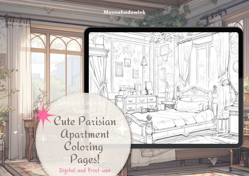 16 Interior Room Coloring Pages, Cute Apartment Coloring Pages, Cozy ...
