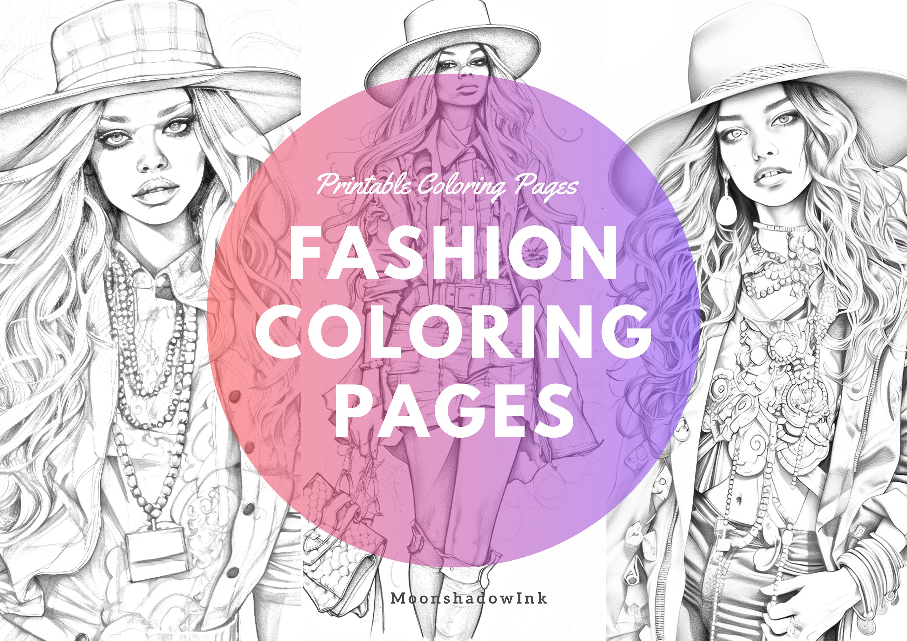3 Fashion Coloring Pages, Fashion Coloring, Fashion Printable Page ...
