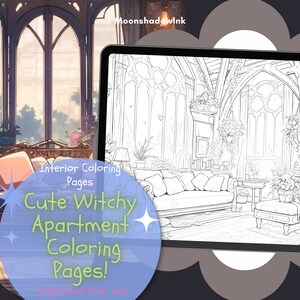7 Interior Room Coloring Pages, Cute Witchy Apartment Coloring Pages ...