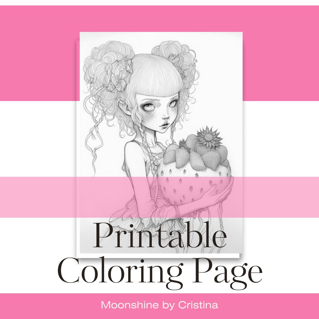 Cute Coloring Page, Coloring Pages, Strawberries Coloring Printable ...