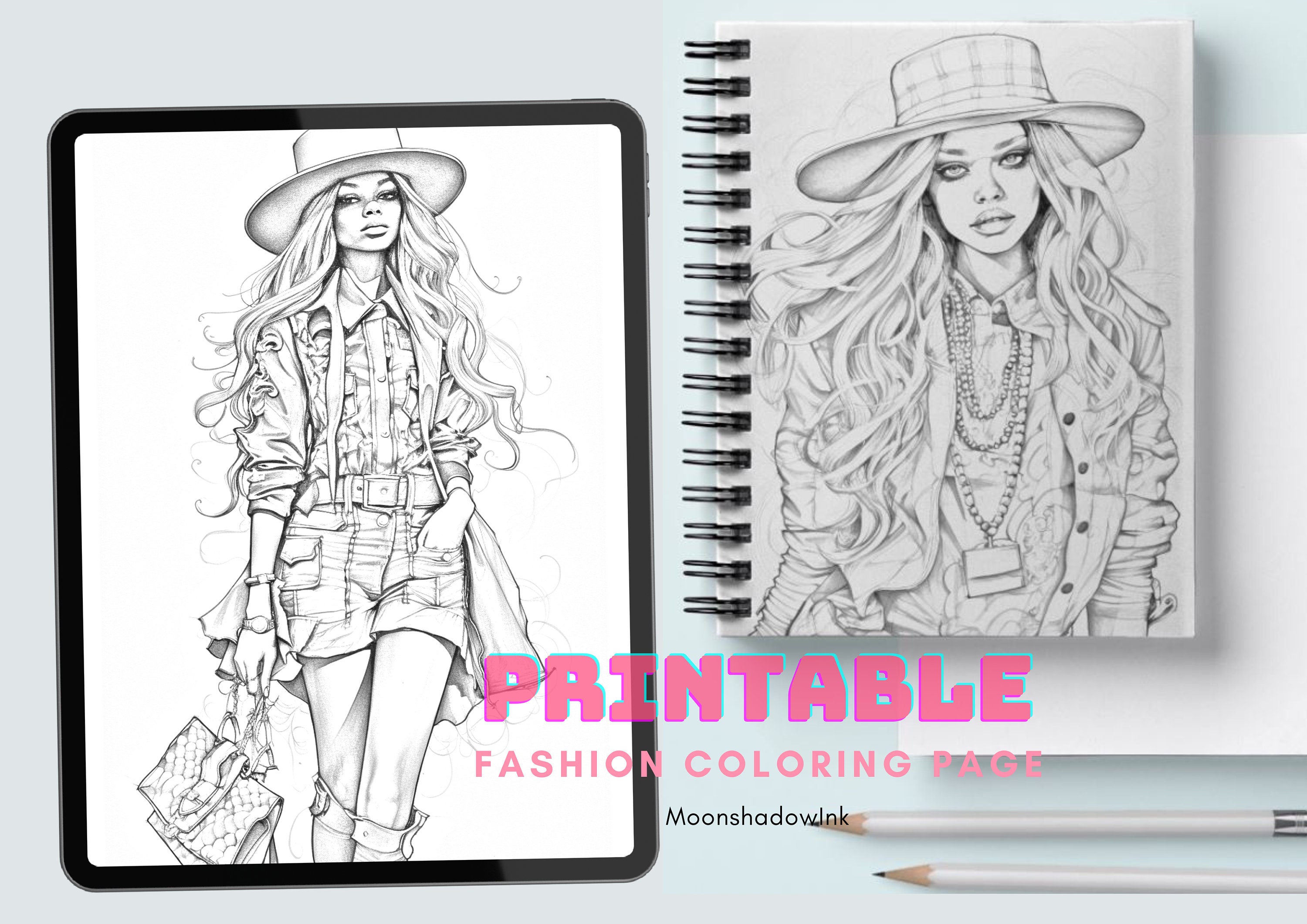 3 Fashion Coloring Pages, Fashion Coloring, Fashion Printable Page ...