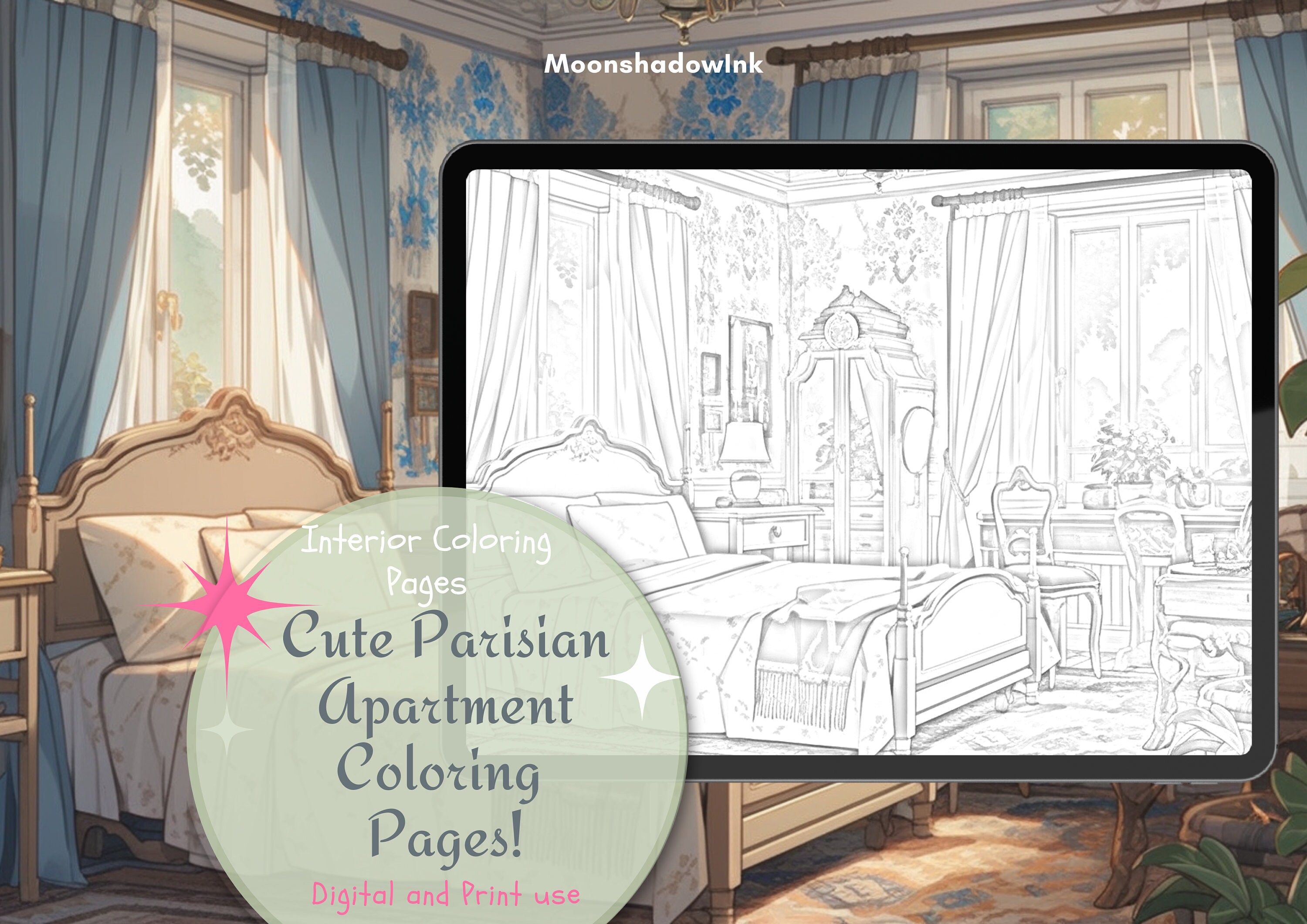 16 Interior Room Coloring Pages, Cute Apartment Coloring Pages, Cozy ...