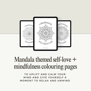 Mandala Themed Self - Love + Mindfulness Colouring Pages - Etsy