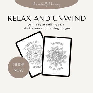 Mandala Themed Self - Love + Mindfulness Colouring Pages - Etsy