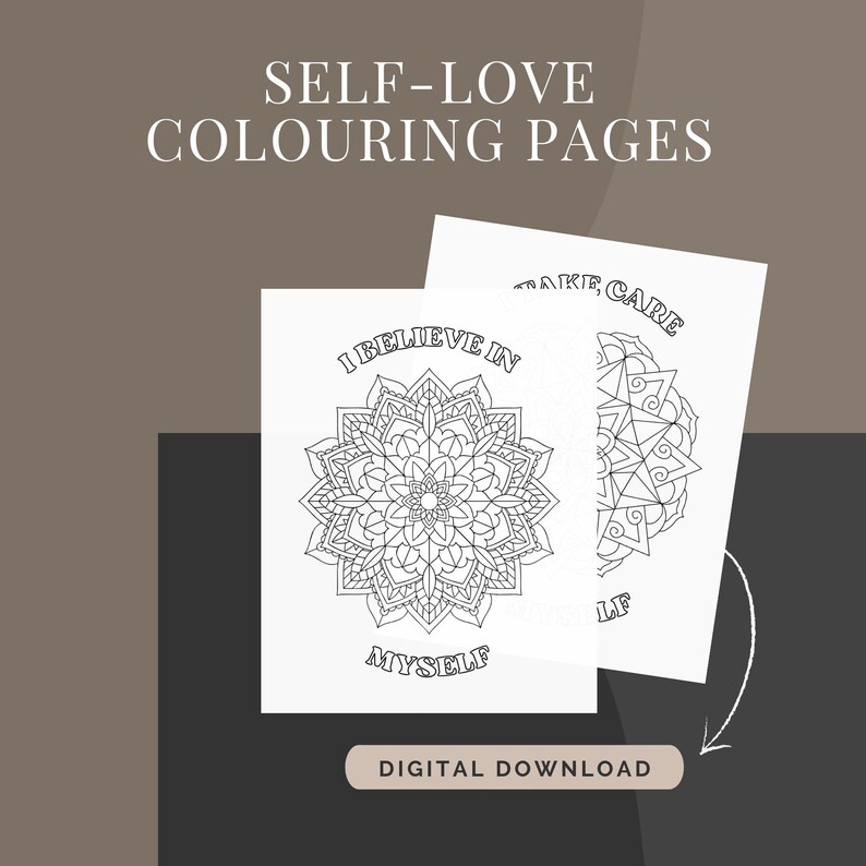 Mandala Themed Self - Love + Mindfulness Colouring Pages - Etsy