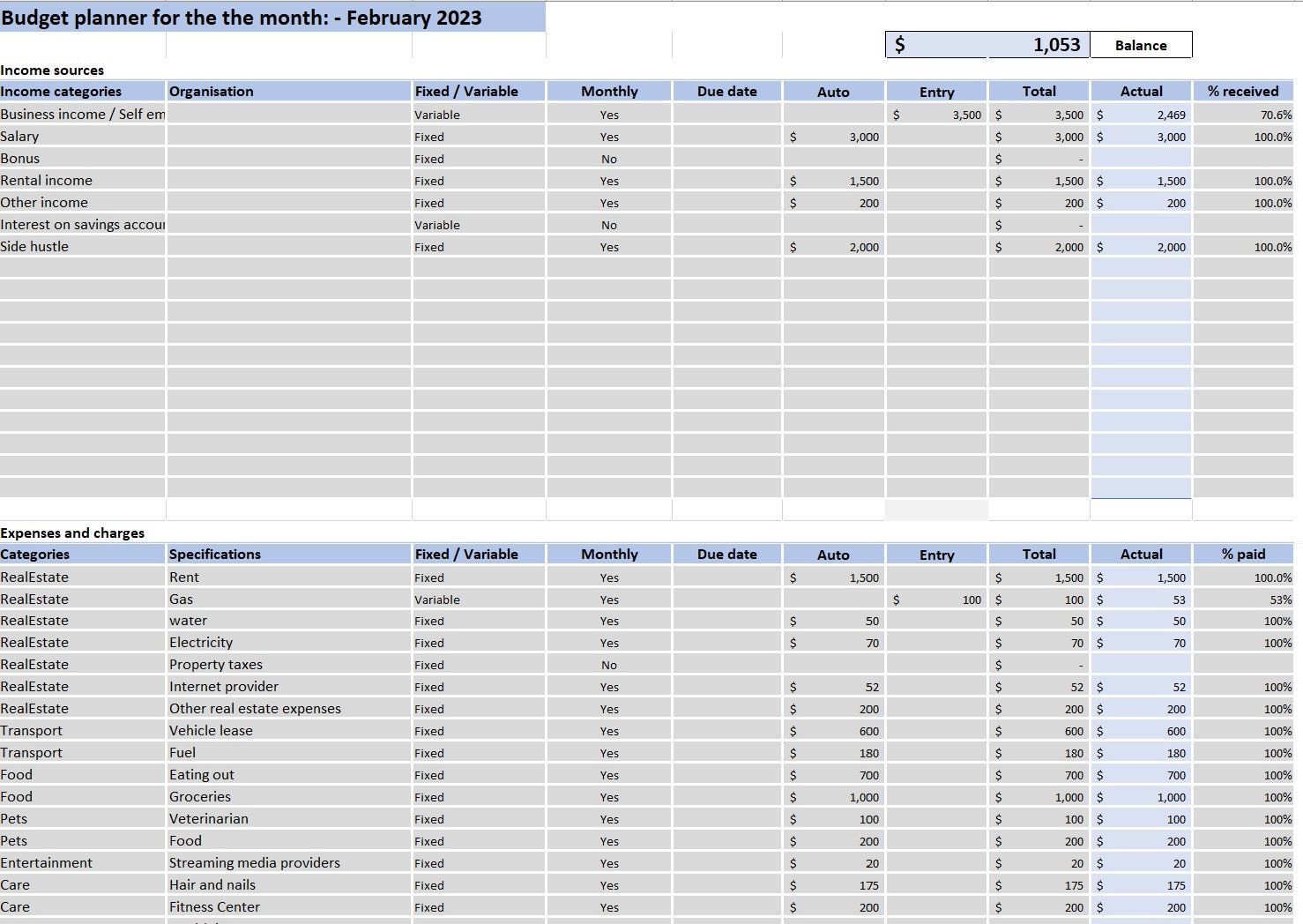 Smart Budget Planner English - Etsy
