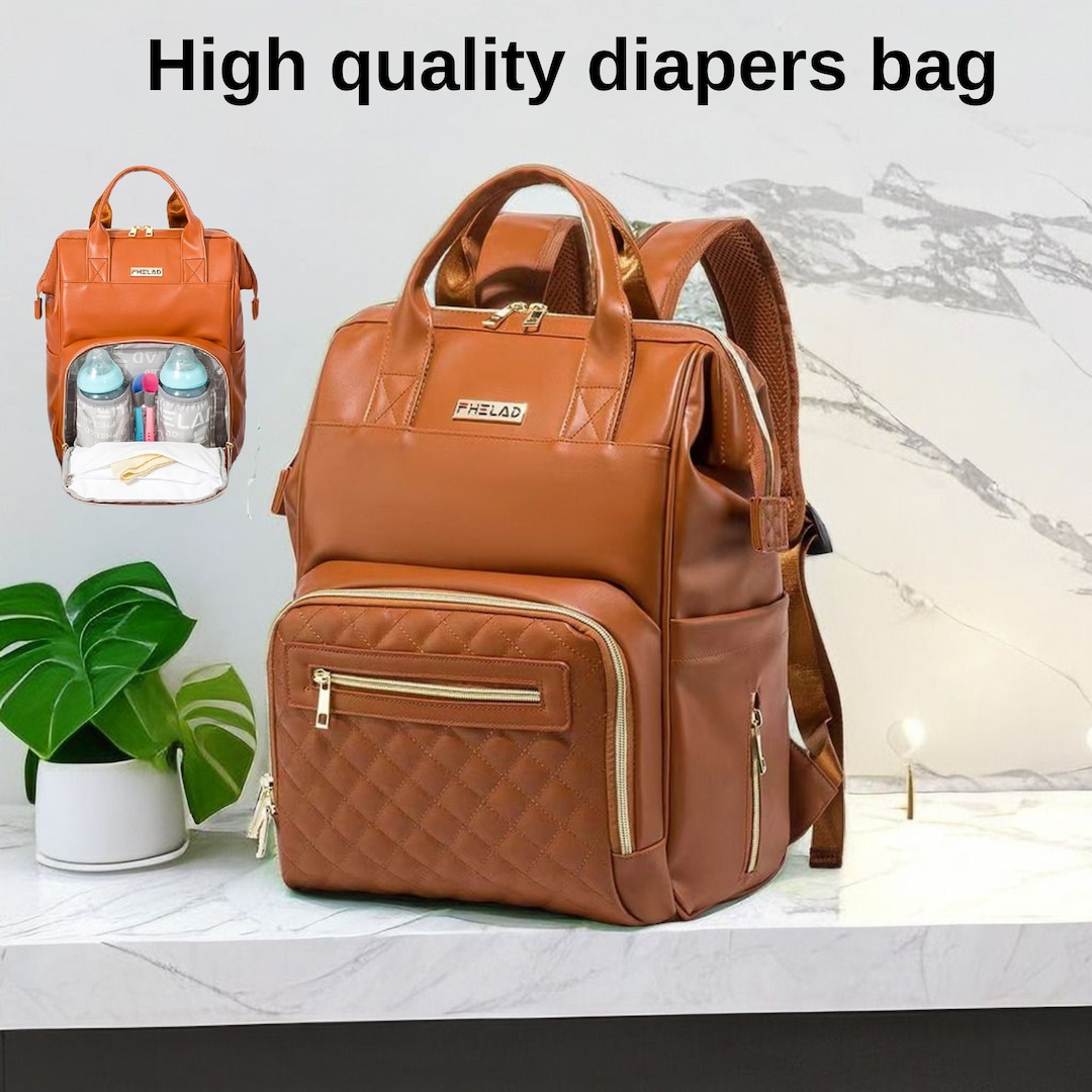 Luxury Designer Diapers Bag, Leather Nappy Changing Backpack - Etsy