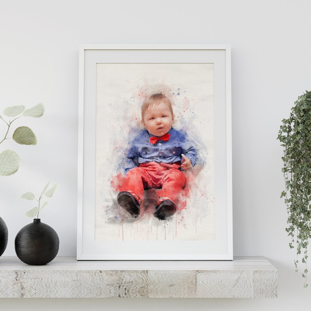 Watercolor Child Portrait, Custom Child Portrait, Baby Portrait From ...