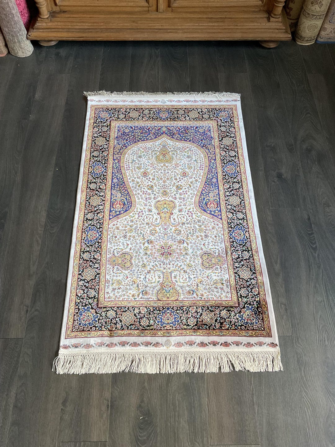 Bamboo Silk Islamic Prayer Rug 3x5: Turkish Janamaz, Ramadan Gift - Etsy