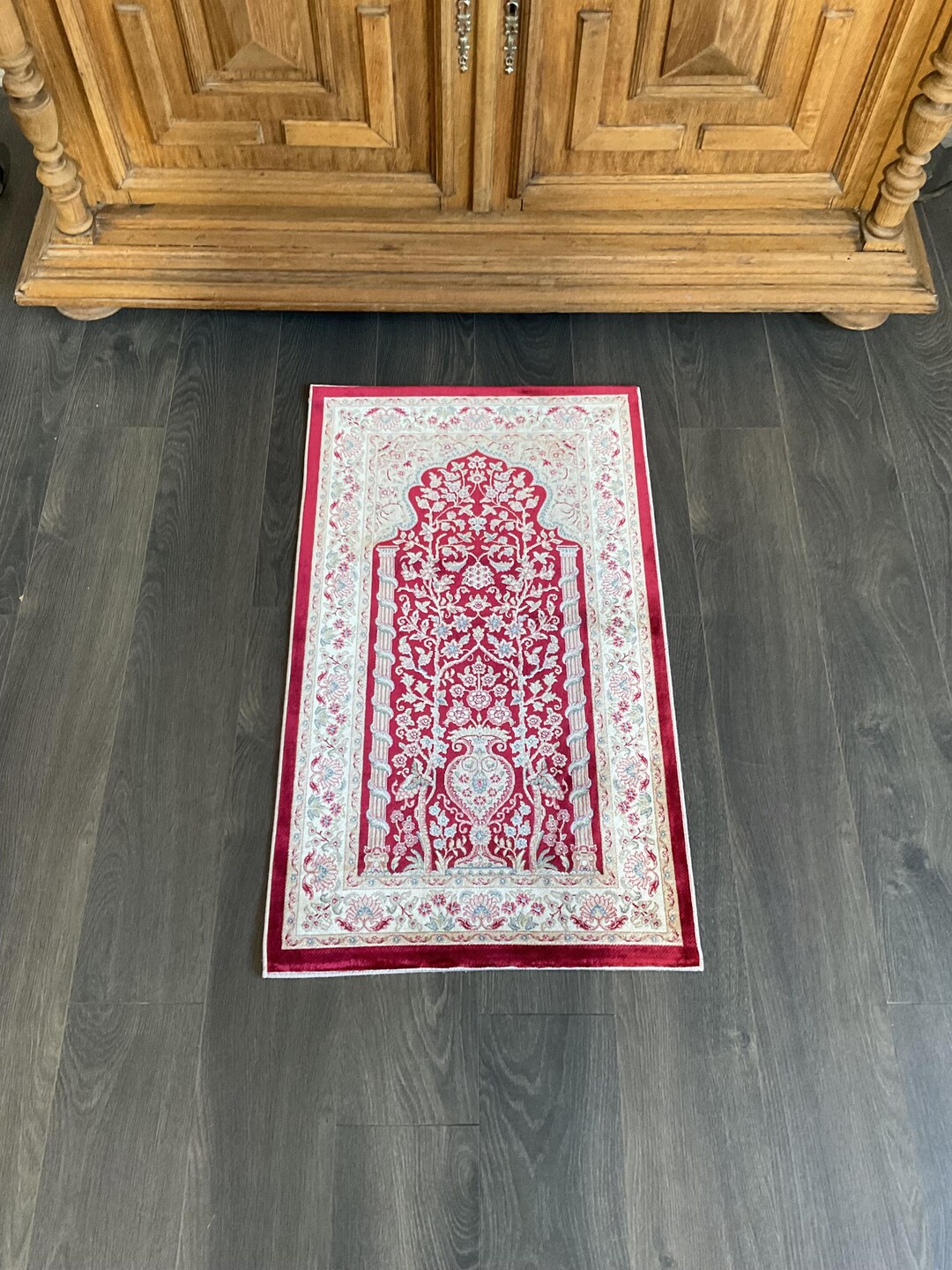 Baby Janamaz Prayer Mat: Red Bamboo Silk Islamic Rug 2x3 Home Decor - Etsy