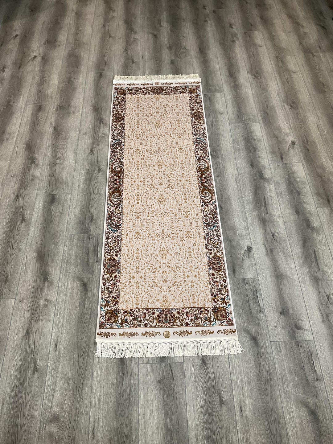 Bamboo Silk Runner Rug, 2x6 Oriental Beige Hallway Carpet - Etsy