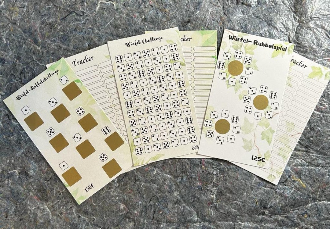 Dice Challenges, Tracker, Savings Tracker, Challenge, for A6 Binder ...