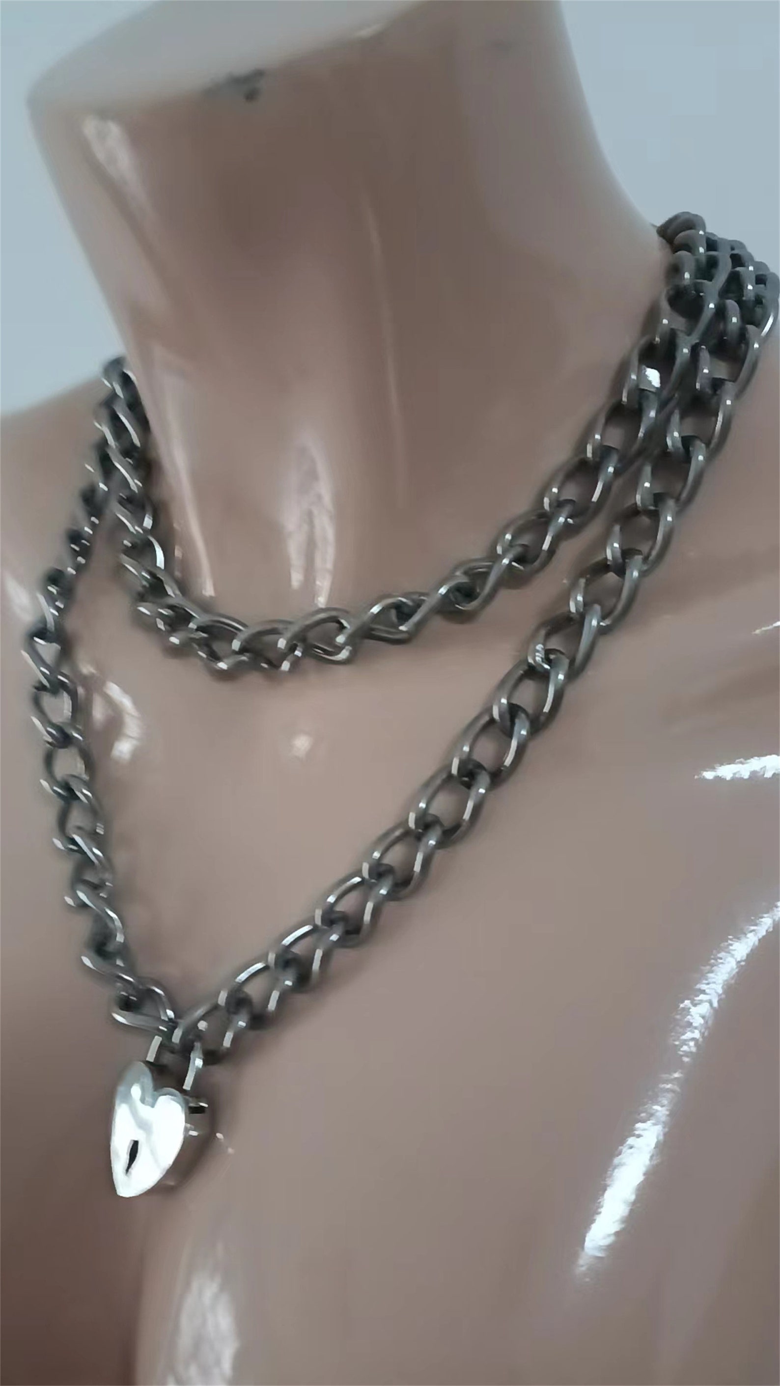 Stainless Steel Chain Heart Slip Necklace Choker Necklaces Custome Gift ...