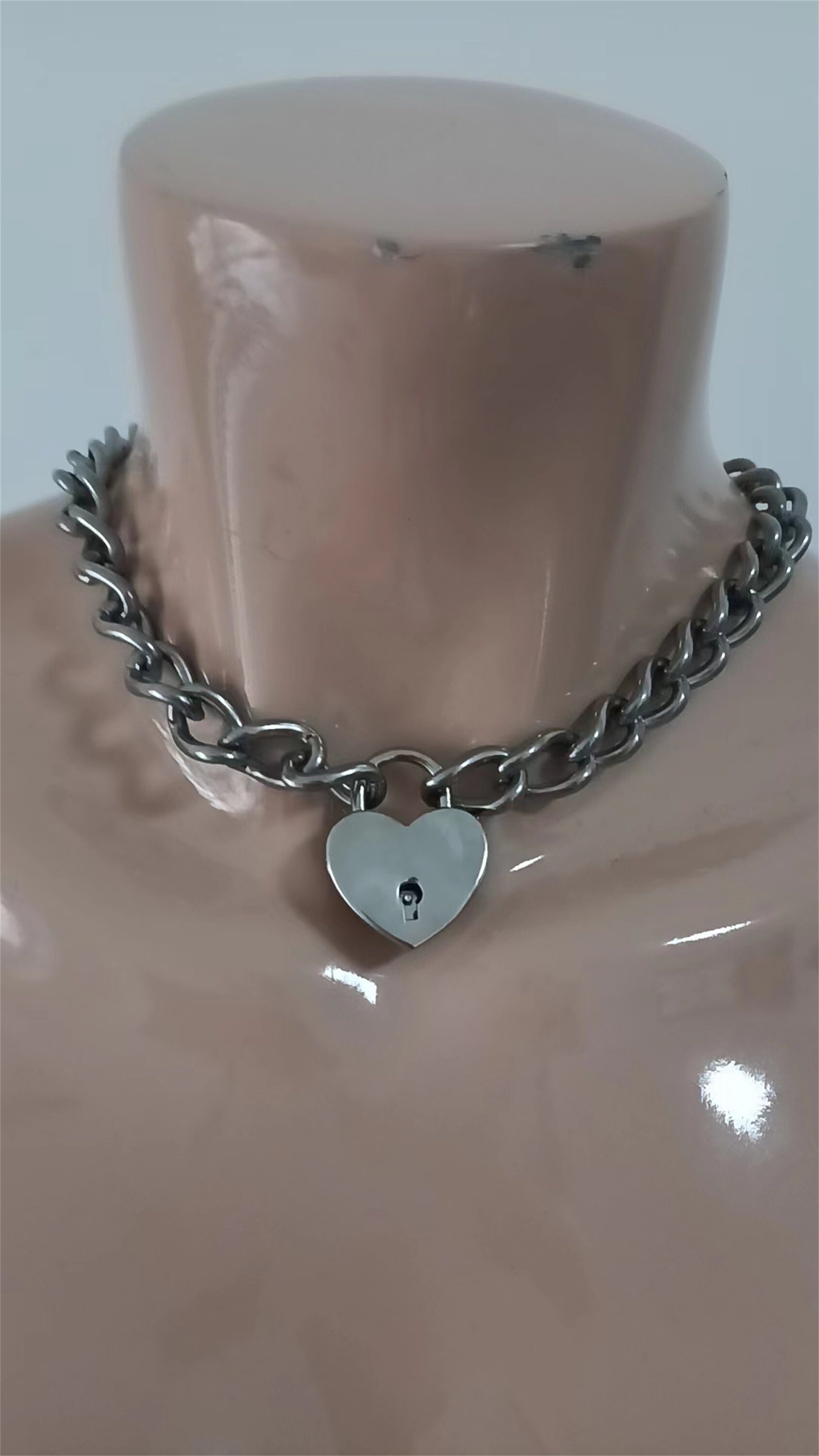 Stainless Steel Chain Heart Slip Necklace Choker Necklaces Custome Gift ...