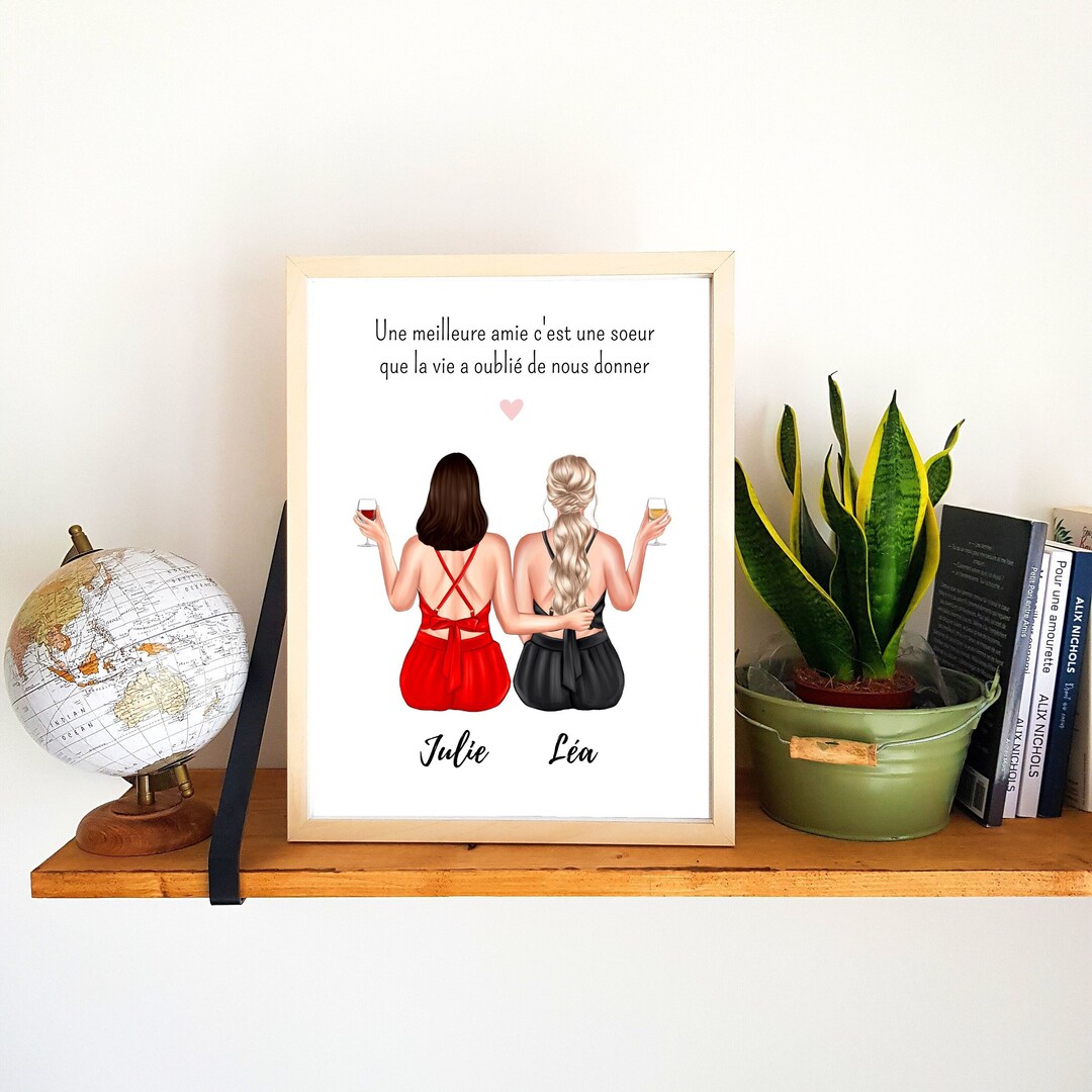 Affiche meilleure amie, affiche personnalisé amie, cadeau amie ...