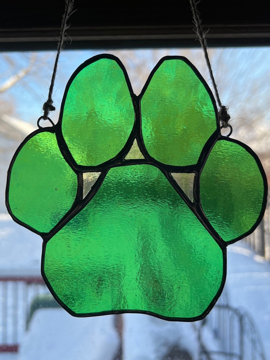 Stained Glass Dog Paw - Etsy
