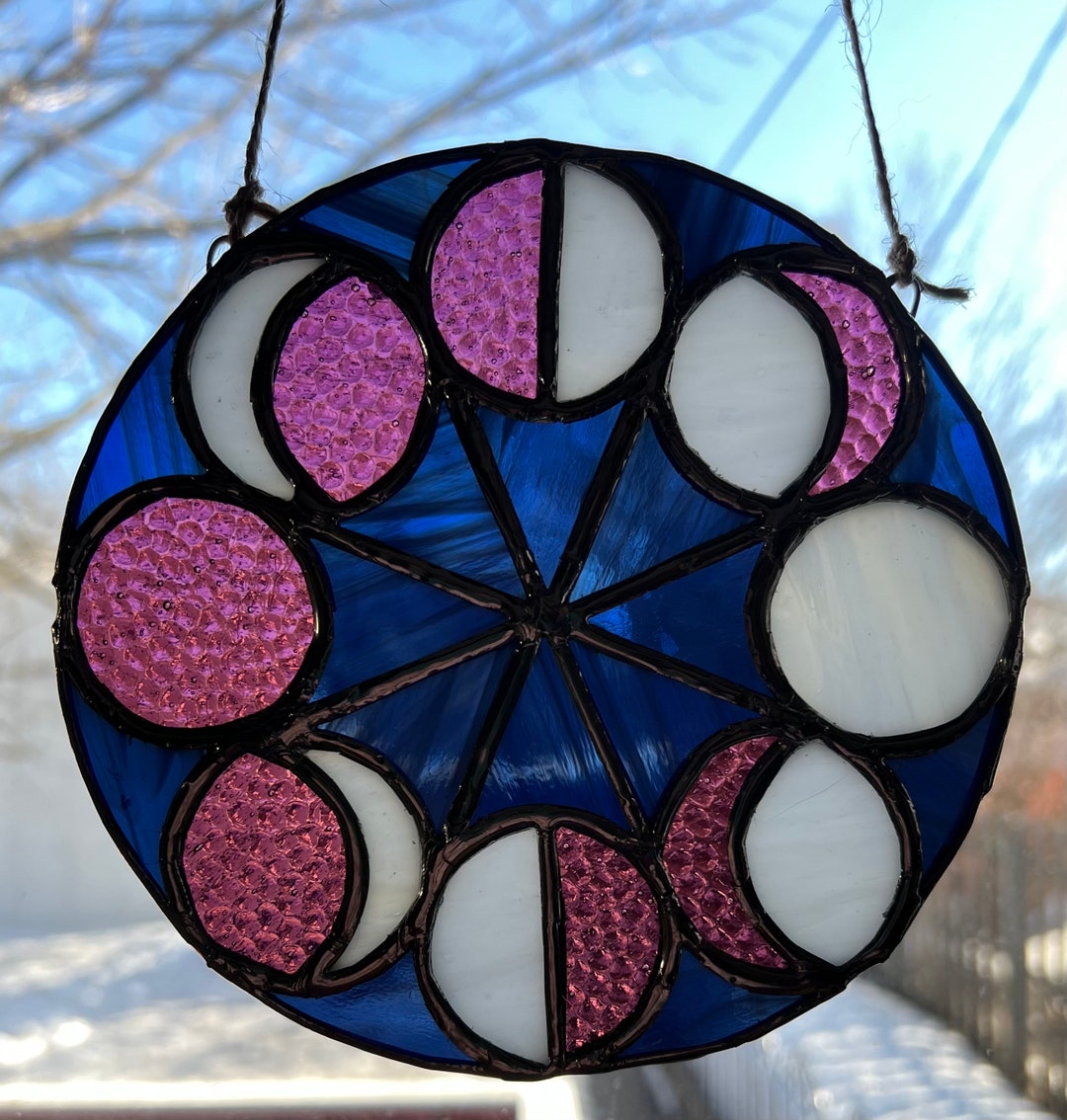 Stained Glass Moon Phases - Etsy
