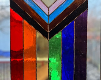 LGBTQ Progress Pride Flag in Stained Glass - Etsy