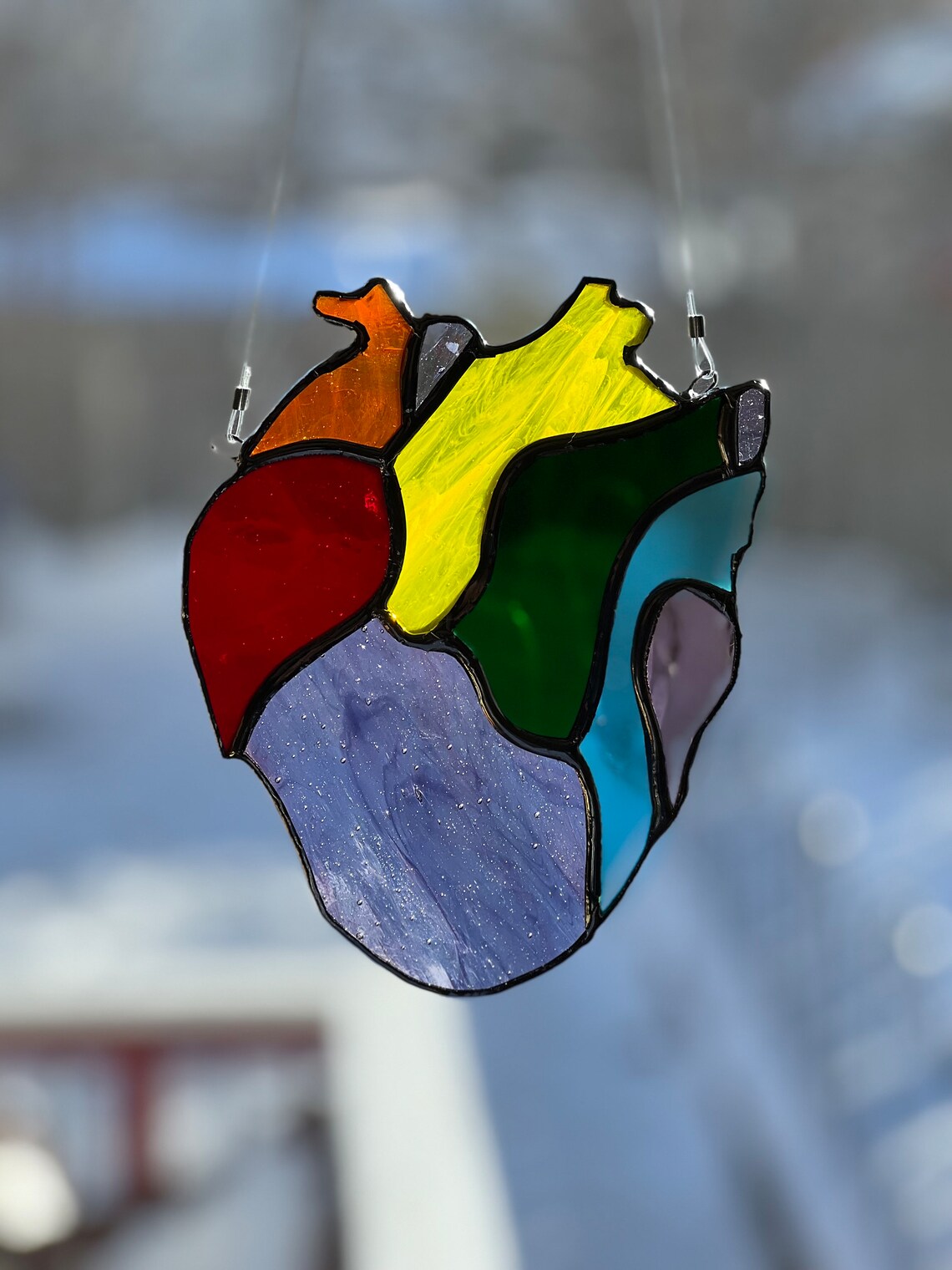 Stained Glass Anatomical Heart - Etsy