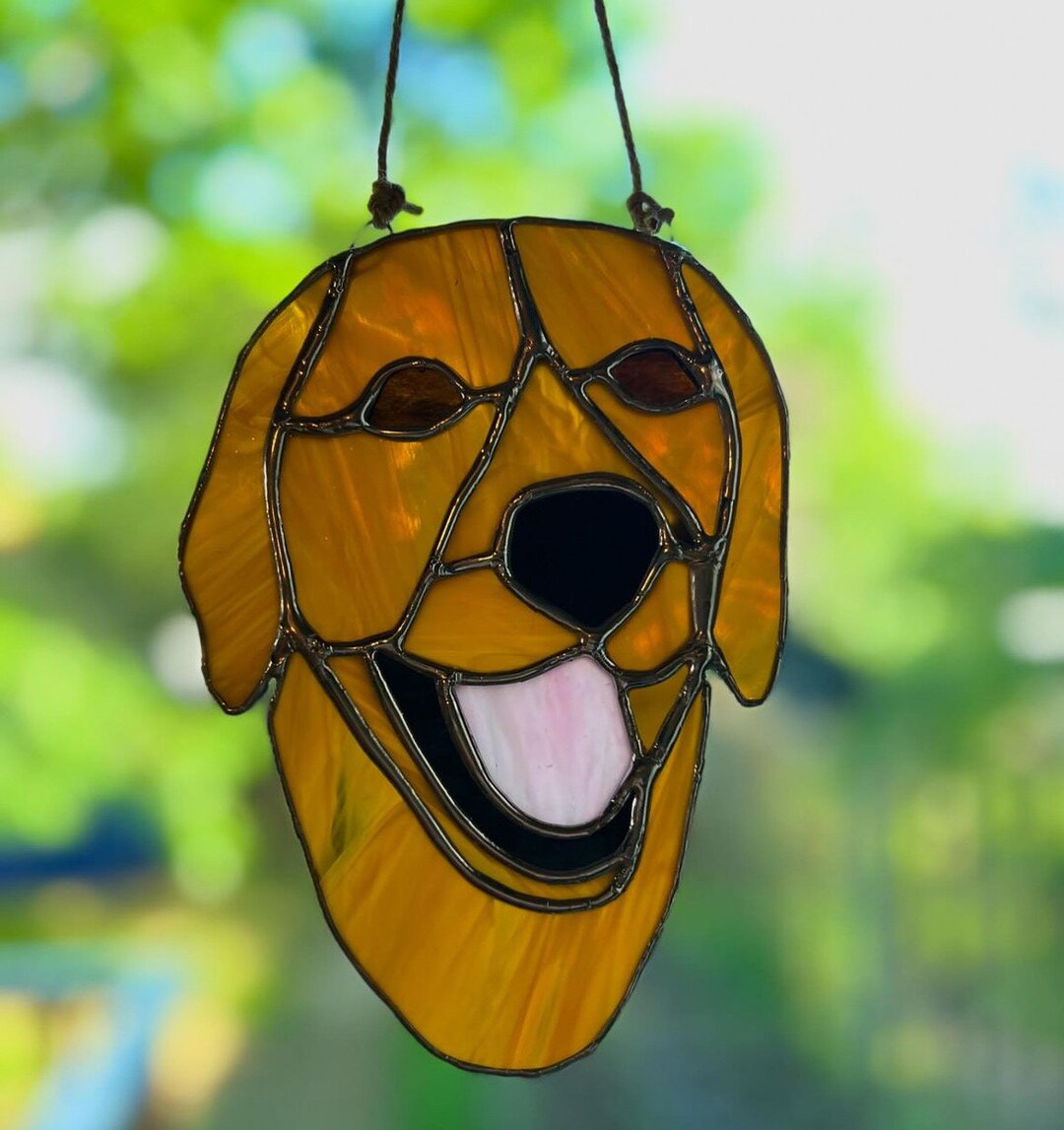 Stained Glass Dog Portrait - Etsy