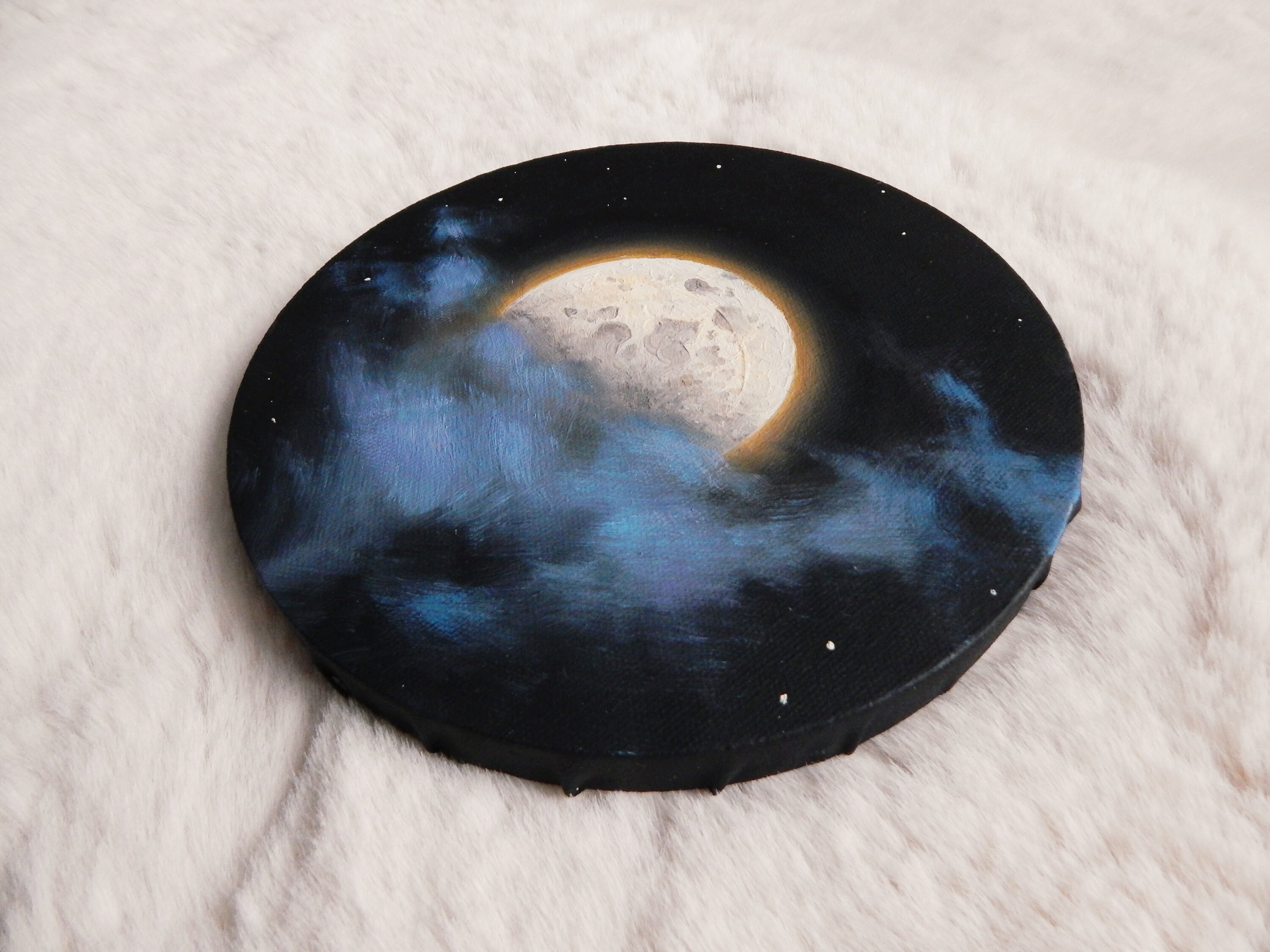 Round Painting, Original Oil on Canvas, Realistic Artwork, Magic Art ...