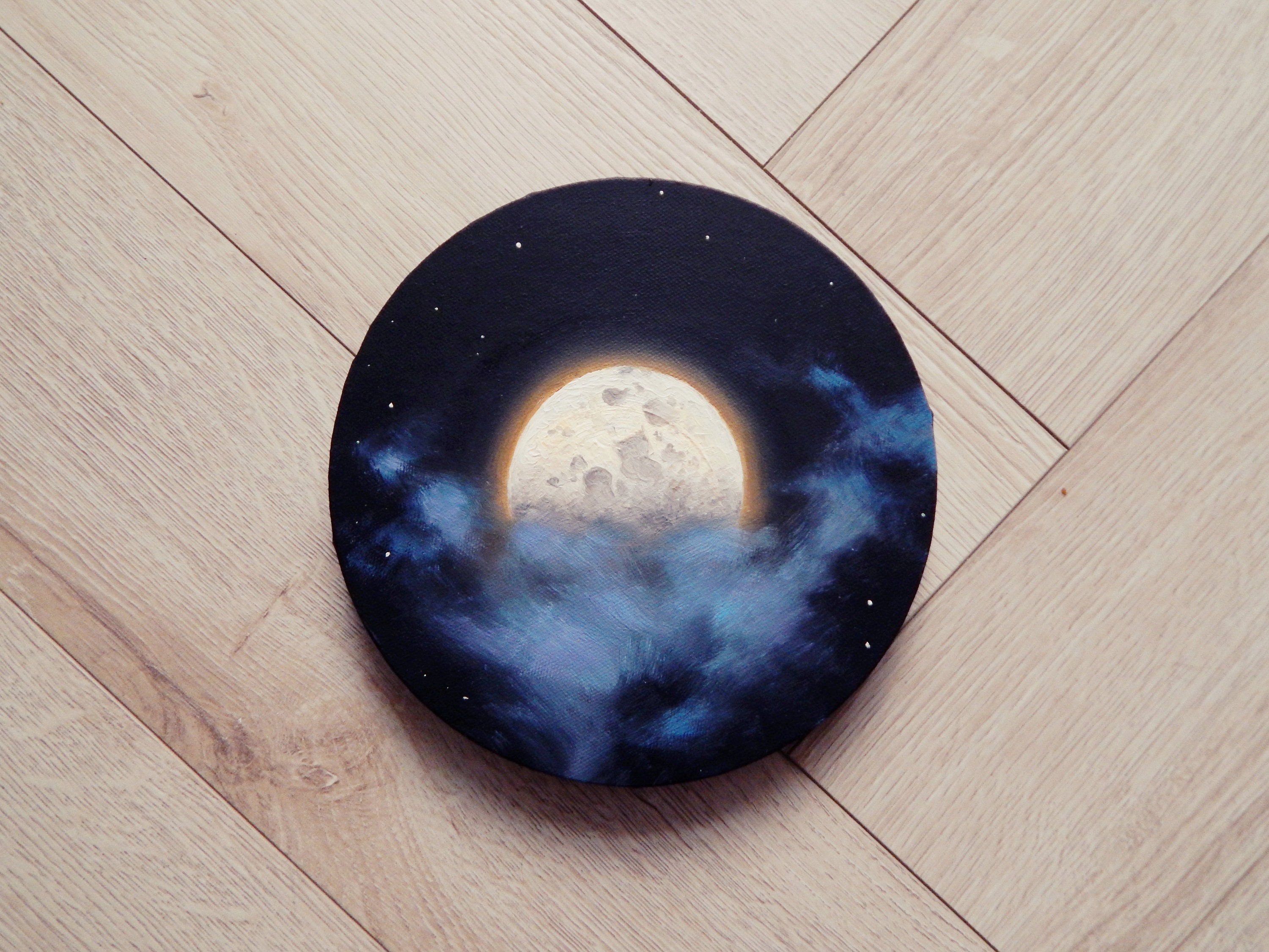 Round Painting, Original Oil on Canvas, Realistic Artwork, Magic Art ...