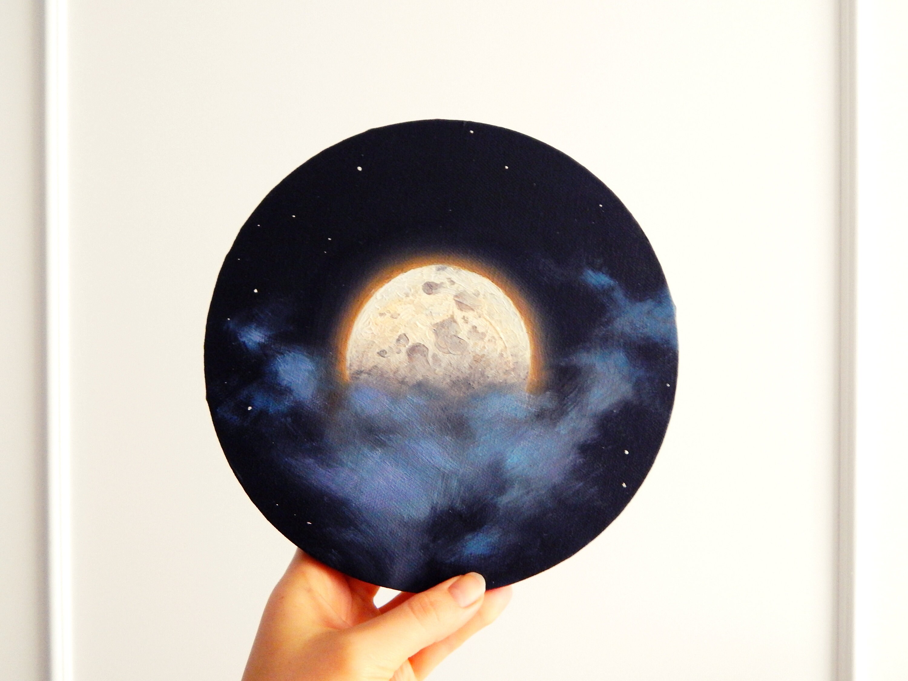 Round Painting, Original Oil on Canvas, Realistic Artwork, Magic Art ...