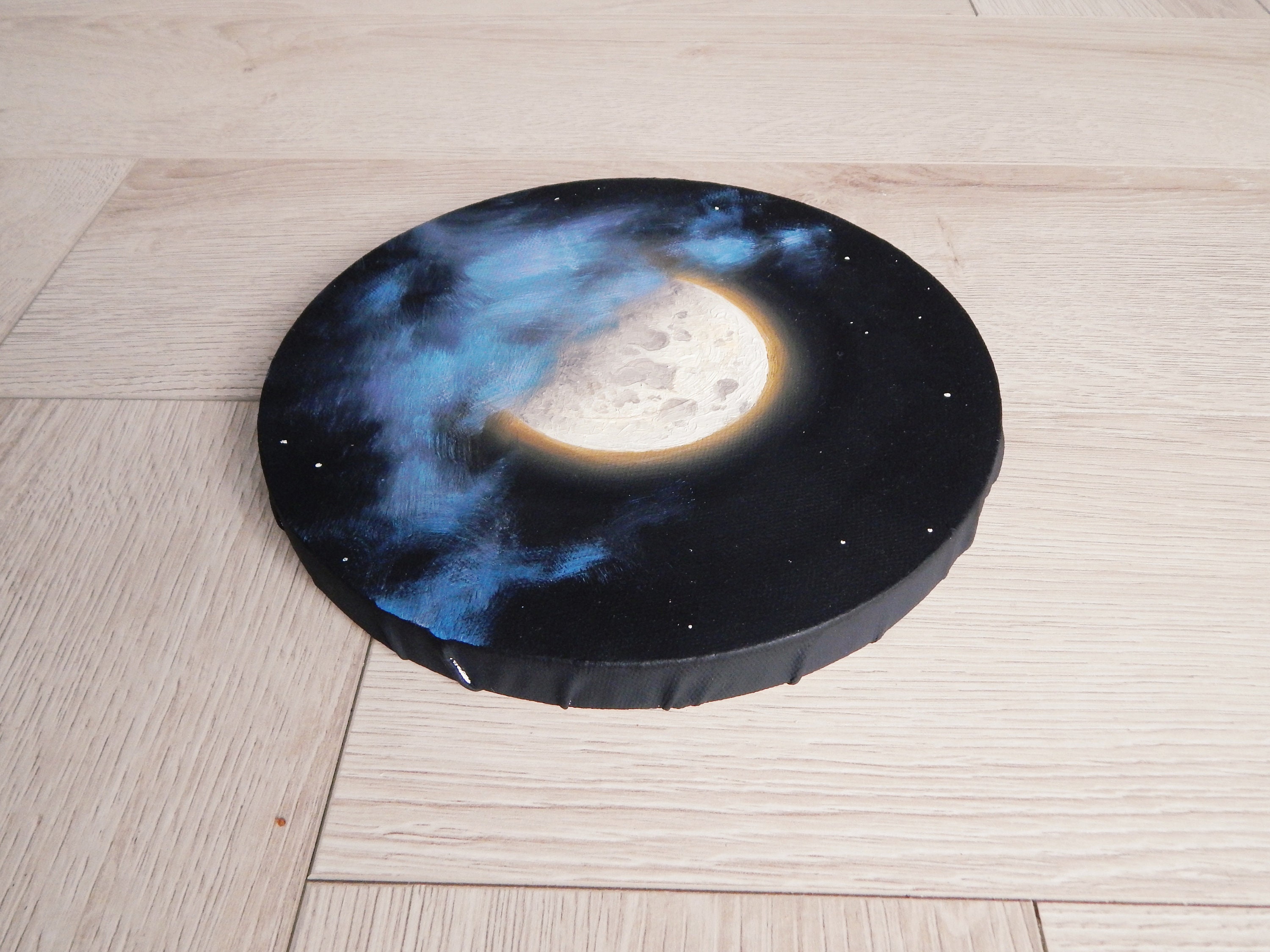 Round Painting, Original Oil on Canvas, Realistic Artwork, Magic Art ...