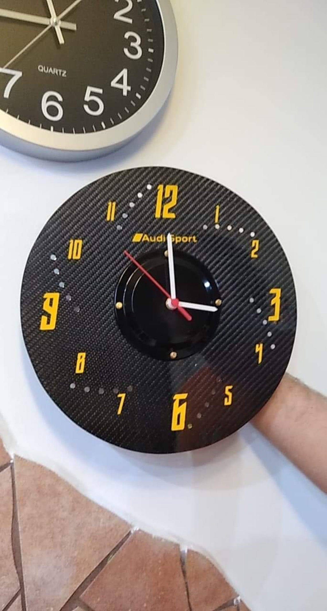 Modern Wall Clock Carbonfiber in Brake Disc Style - Etsy