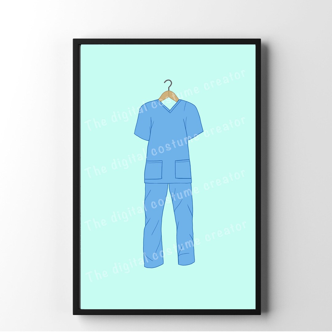 Light Blue Scrubs Uniform Digital Download to Print - Etsy