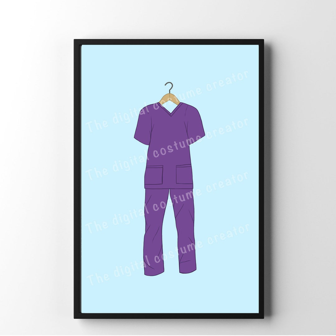 Purple Scrubs Uniform Digital Download to Print - Etsy