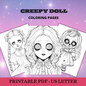 CREEPY DOLLS Coloring Book, 25 Coloring Pages for Adults and Kids ...