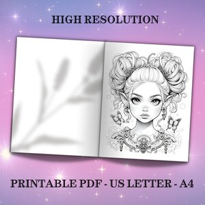 BEAUTIFUL ELVES - 24 Coloring Pages, Coloring Book for Adults and Kids ...