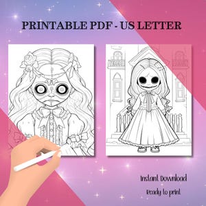 CREEPY DOLLS Coloring Book, 25 Coloring Pages for Adults and Kids ...