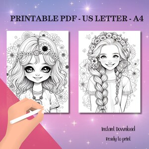 FLOWER GIRLS Part-1 Coloring Pages, 22 Coloring Book for Adults and ...