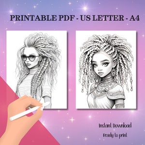 DREADLOCKS HAIRSTYLES Coloring Book, 30 Coloring Pages for Adults and ...