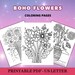 44 Coloring Pages, BOHO FLOWERS, Coloring Book for Adults and Kids ...