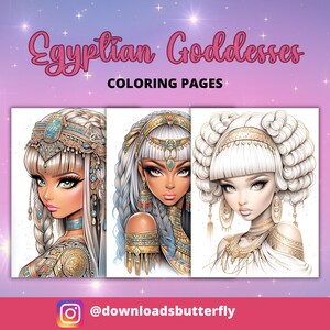 EGYPTIAN GODDESSES - 37 Coloring Pages, Coloring Book for Adults and ...
