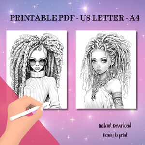DREADLOCKS HAIRSTYLES Coloring Book, 30 Coloring Pages for Adults and ...